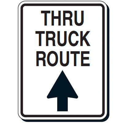 Thru Truck Route Signs, Truck Route Sign | Emedco
