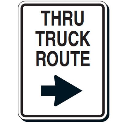 Thru Truck Route Signs, Truck Route Sign | Emedco