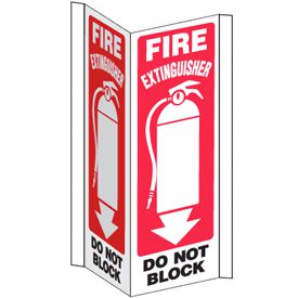 Fire Extinguisher Do Not Block 3-Way View | Fire Safety Signs | Seton