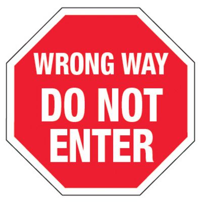 Wrong Way Do Not Enter Reflective Traffic Sign | Seton Canada