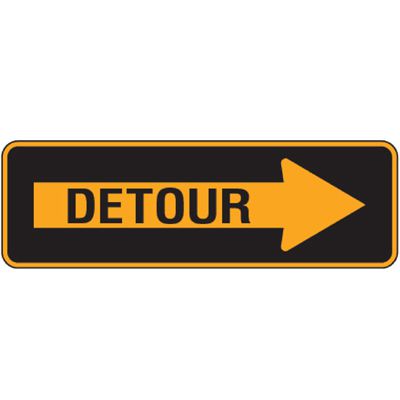 Reflective Traffic Signs - Detour Arrow, Traffic Signs | Seton