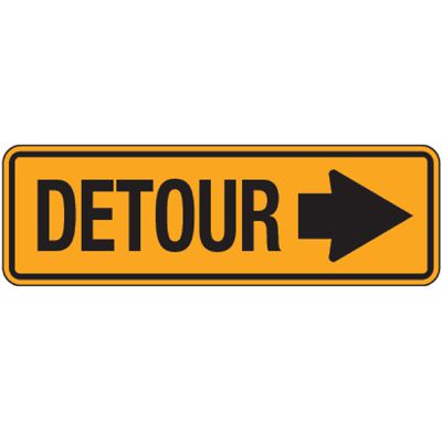 Reflective Traffic Signs - Detour (With Arrow)|Seton Canada