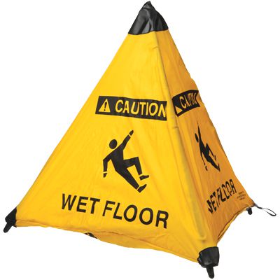 Floor Safety Cone - Caution Wet Floor | 18" Pop-Up Cone | Seton