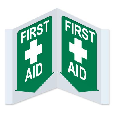 3-Way View First Aid Signs - First Aid | Seton