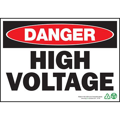 Danger High Voltage OSHA Electrical Safety Sign | Emedco