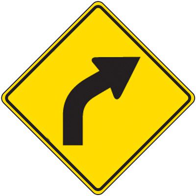 Reflective Warning Signs - Curved Arrow Symbol | Seton