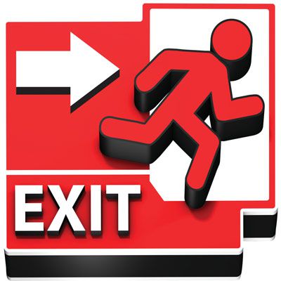 3D Floor Marker - Exit Right | Emedco