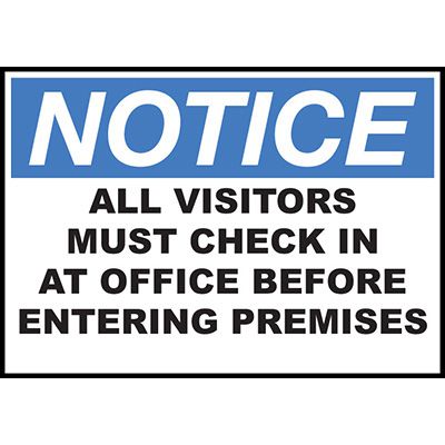 Visitor Check-In Sign | Recycled Plastic & Aluminum | Seton