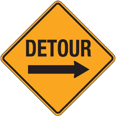 Reflective Warning Signs - Detour (With Arrow)|Seton Canada