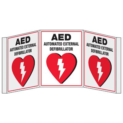 3D Projection Signs - AED, AED Signs, First Aid Signs | Emedco