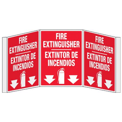 3D Projection Signs - Fire Extinguisher (Bilingual) | Emedco