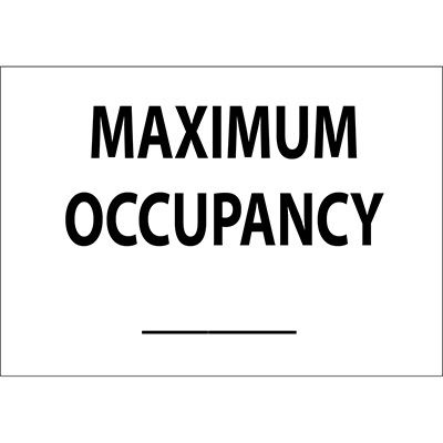 Maximum Occupancy Sign - Write-On | Emedco