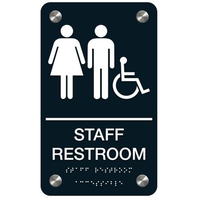 Staff Restroom Signs - Premium Braille Signs w Accessibility | Seton ...