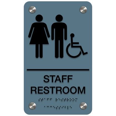 Staff Restroom Signs - Premium Braille Signs w Accessibility | Seton ...