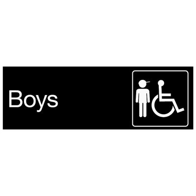 Boys (Accessibility) - Small Engraved Restroom Signs | Seton