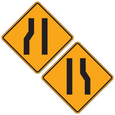 Reflective Warning Signs - Merging Lane (Symbol) | Emedco