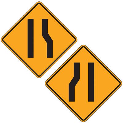 Merging Traffic Signs | High Visibility | Reflective Lane Merge Signs ...