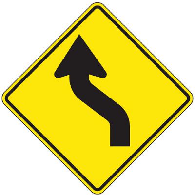 Reflective Warning Signs - Reverse Curve (Symbol)|Seton Canada