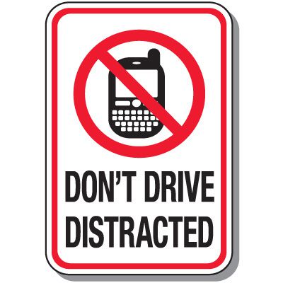 No Texting & Cell Phone Law Signs - Don't Drive Distracted|Seton Canada