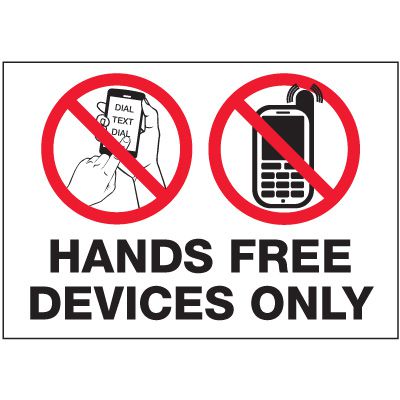 No Texting Security Labels - Hands Free Devices Only | Seton