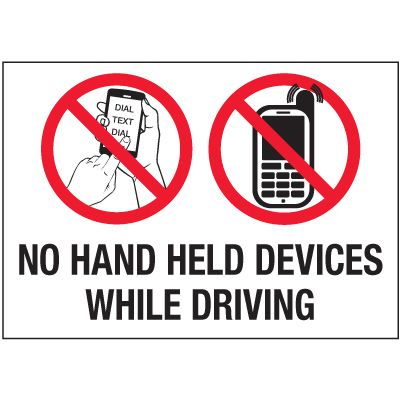 No Texting Security Labels - No Hand Held Devices | Seton