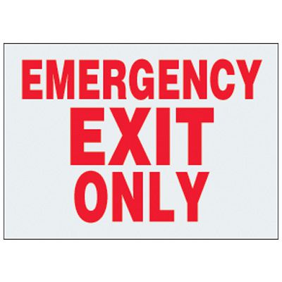 Emergency Exit Only Label | Emedco