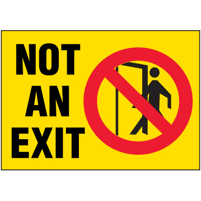 Not An Exit (with symbol) Label | Emedco