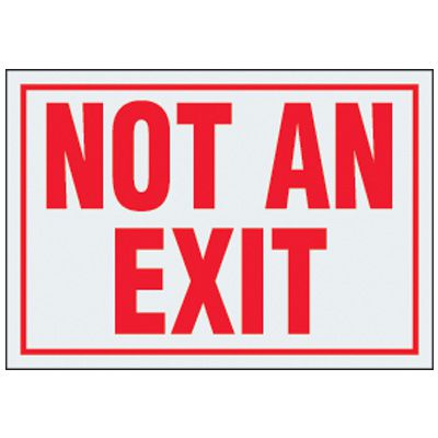 Not An Exit Label | Emedco