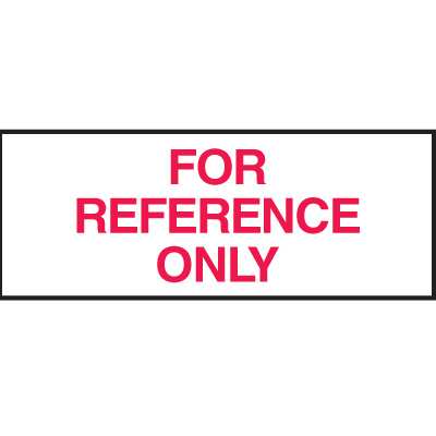 For Reference Only Data Control Labels | Seton