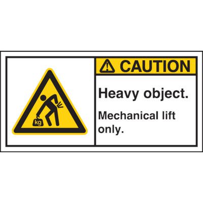 ANSI Z535 Labels, Heavy Object, Caution Labels | Seton