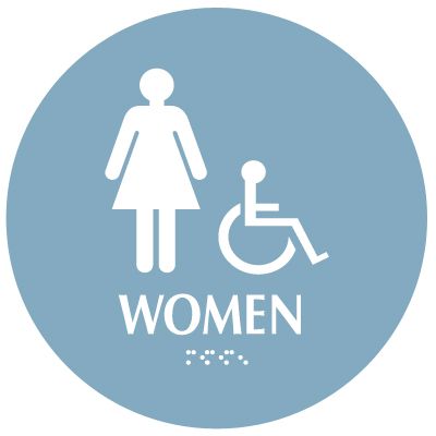 Women - Modern California Code Accessible Restroom Signs | Emedco