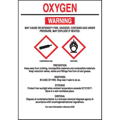 Chemical GHS Labels - Oxygen, Chemical Safety Labels | Seton