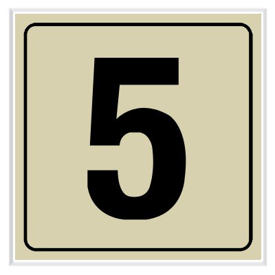 5 - Engraved Door Number Signs | Seton