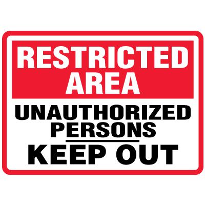 Restricted Area Traffic Cone Signs | Emedco
