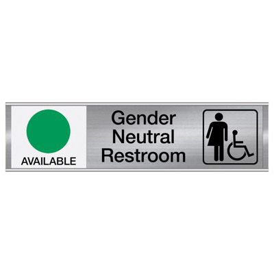 Available/In Use - Gender Neutral Engraved Restroom Sliders w ...