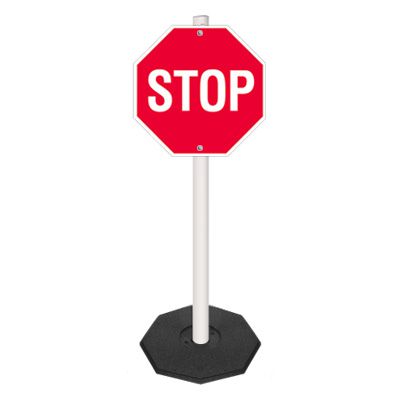 PVC Stop Sign Stanchion System | Emedco
