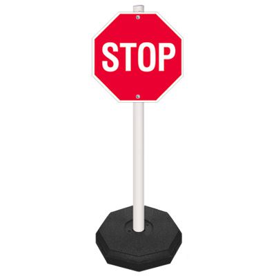 5 Ft. PVC Stanchion Systems - Stop Sign, Post and Base|Seton Canada ...