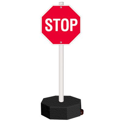 5 Ft. PVC Stanchions - Stop Sign, Sign Post & Base | Seton