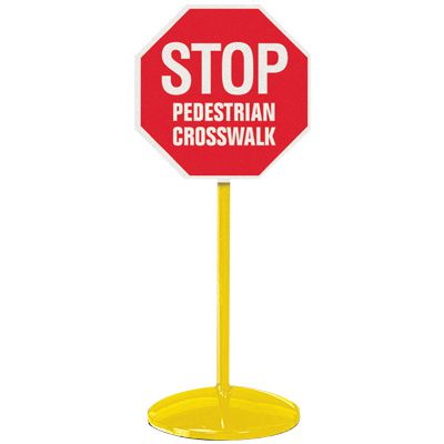 Portable Sign Stanchions - Pedestrian Stop Sign|Seton Canada
