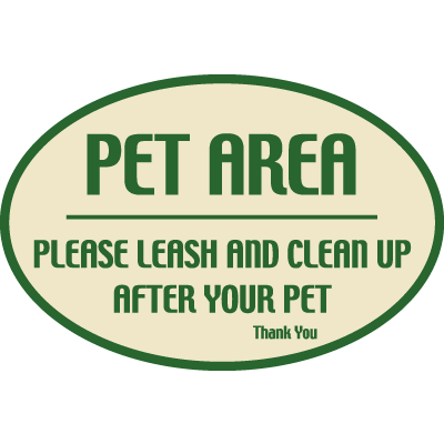 Designer Oval Signs - Pet Area | Seton