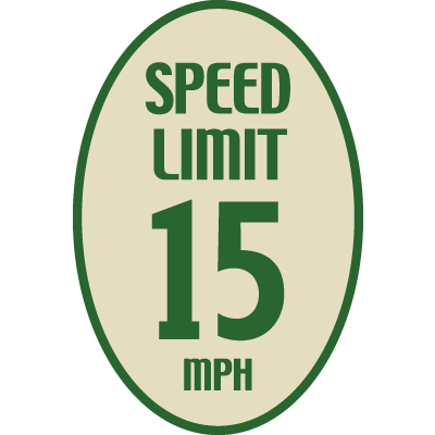Designer Oval Signs - Speed Limit 15 MPH | Seton