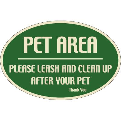 Designer Oval Signs - Pet Area | Seton
