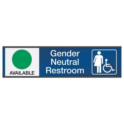 Gender Neutral Restroom Sliders W/ Accessibility Available/In Use | Emedco