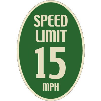 Designer Oval Signs - Speed Limit 15 MPH | Seton