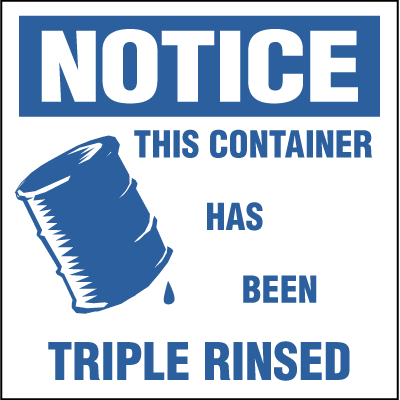 Drum Identification Labels - Notice This Container Has Been Triple ...
