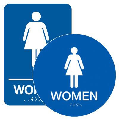 Women's ADA & California Code Restroom Sign Set | Economy Kit | Emedco