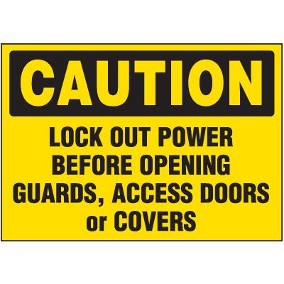 Lockout Labels - Caution Lock Out Power | Emedco