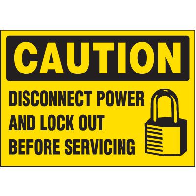 Lockout Labels - Caution Disconnect Power & Lock Out | Emedco
