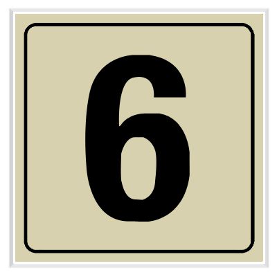 6 - Engraved Door Number Signs | Emedco