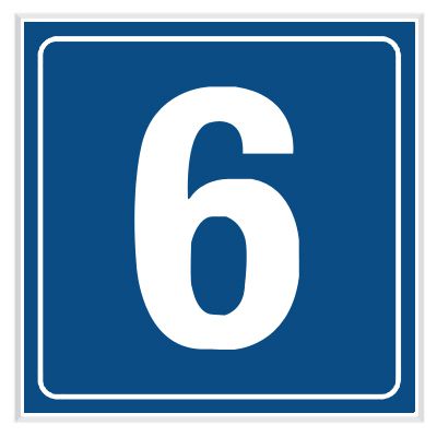 6 - Engraved Door Number Signs | Emedco